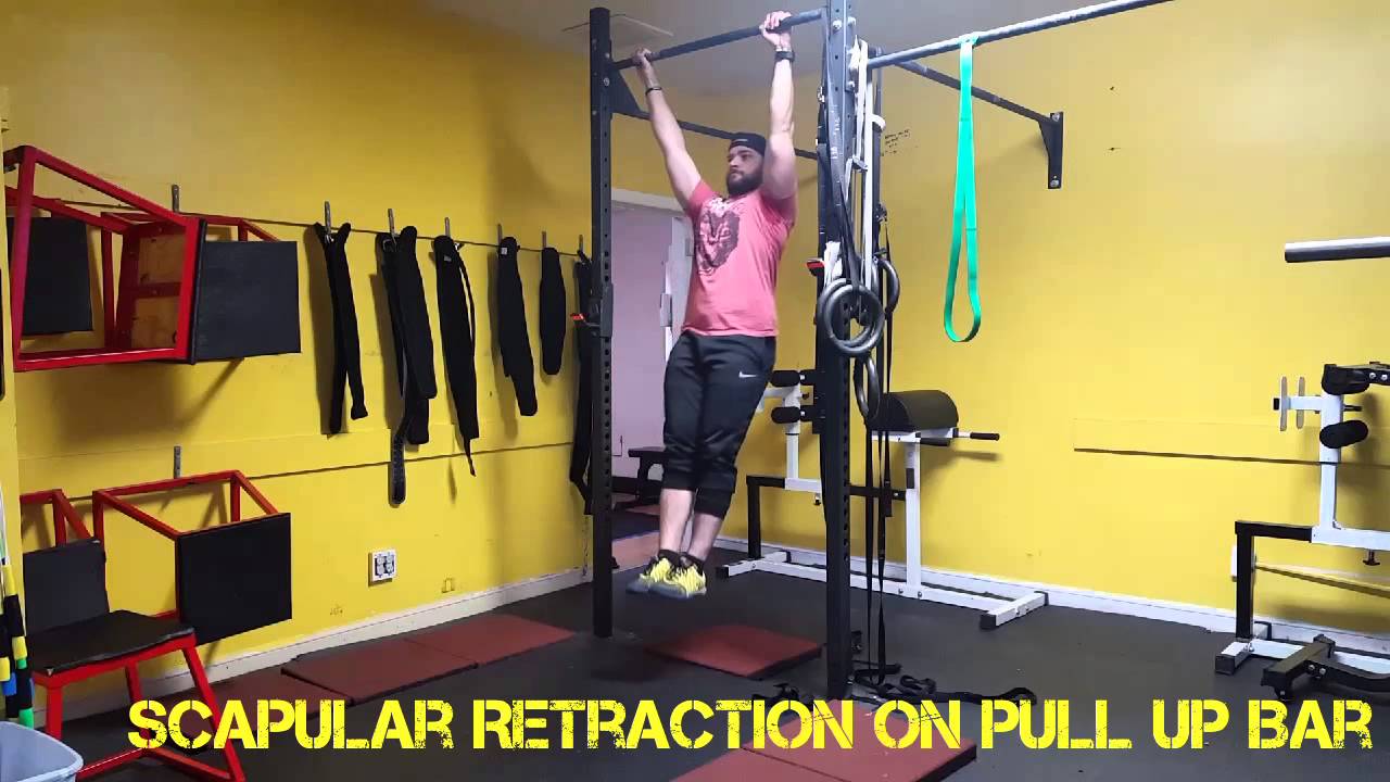 Scapular Retraction on Pull up Bar - YouTube