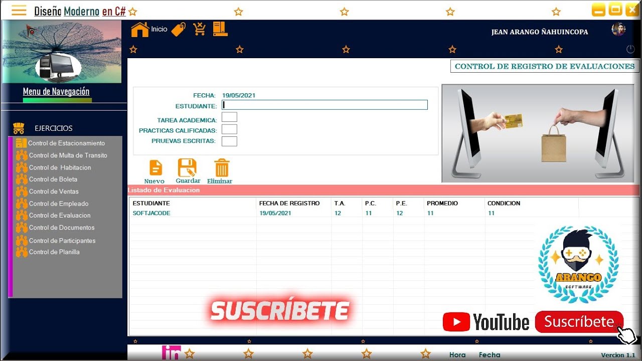 Como Diseñar Formulario Moderno + Sub Menú - C#, Windows Form | 2021 ...
