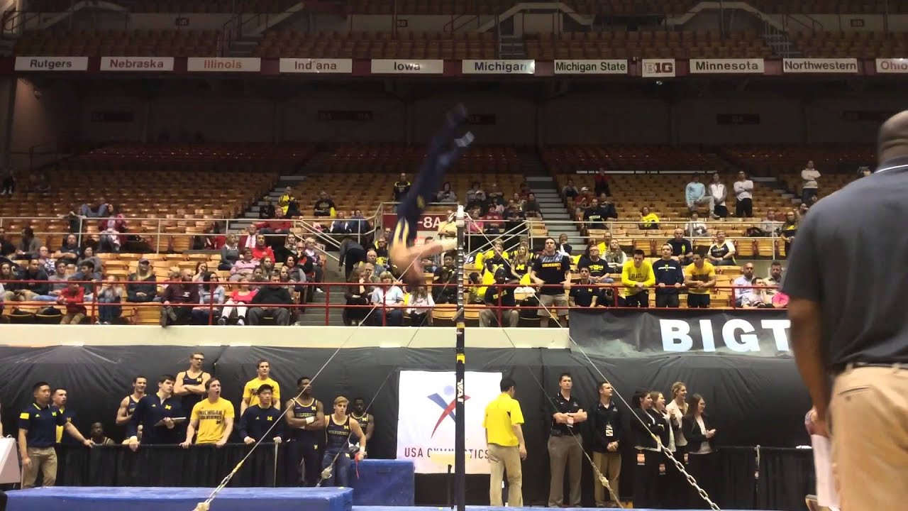 Michael Strathern High Bar - B1G Team Finals 2016 - YouTube
