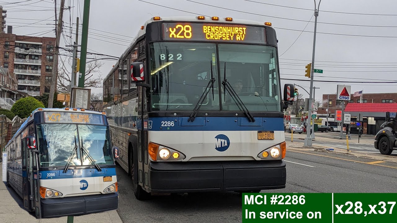 NYCT Bus: 2013 MCI D4500CT on the PM Rush X28 and X37 - YouTube