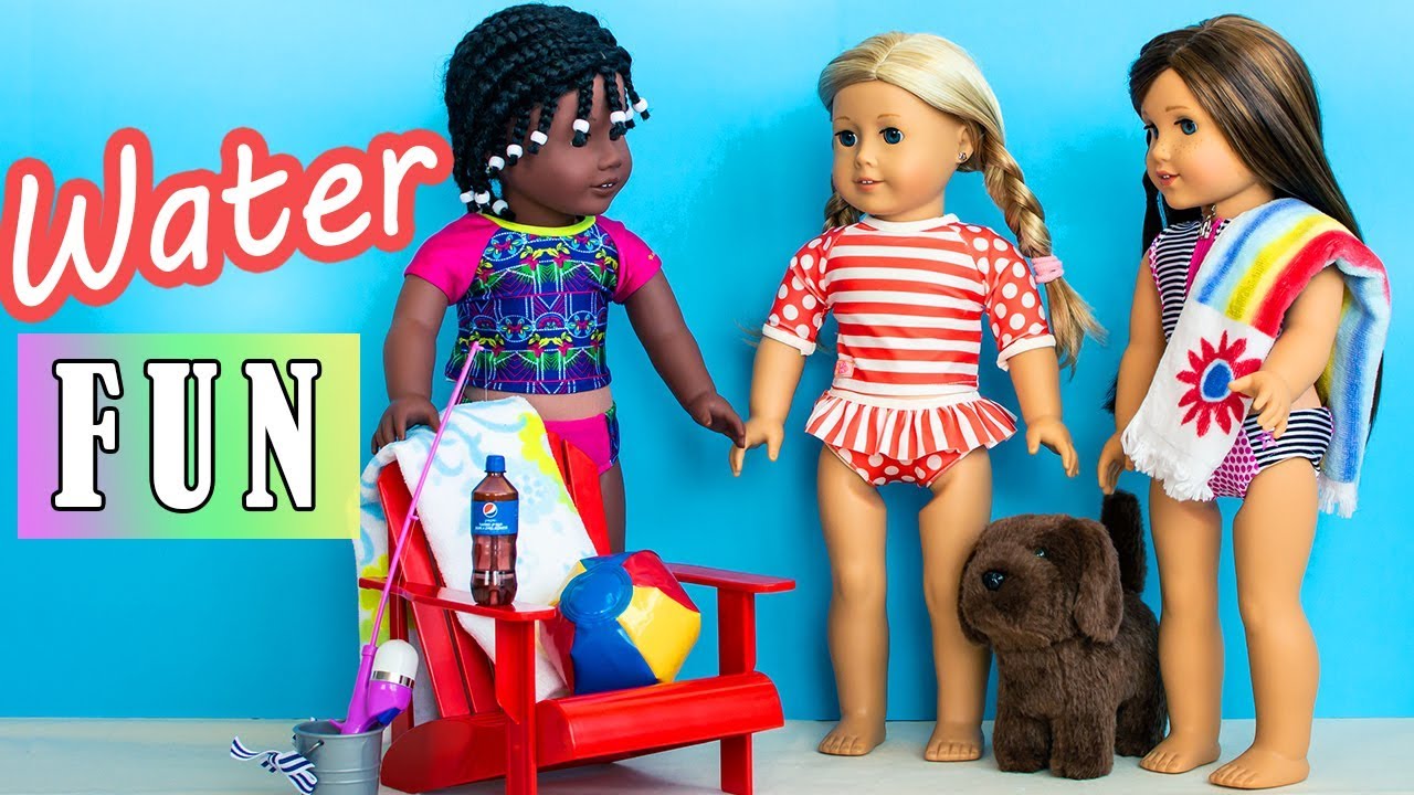 Dressing My American Girl Doll Swimmers! Water Fun! - YouTube