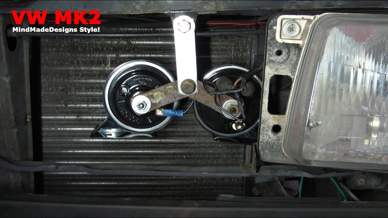 Install Claxon Dual Horns TR99 High Tone Horn + Bosch Low Tone Horn VW ...