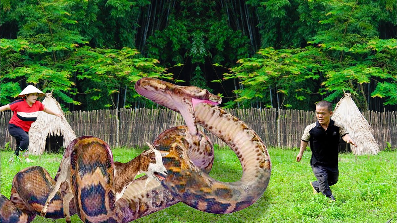 Dwarf family Primitive Life: Giant python attacks goat | Mountain VN ...