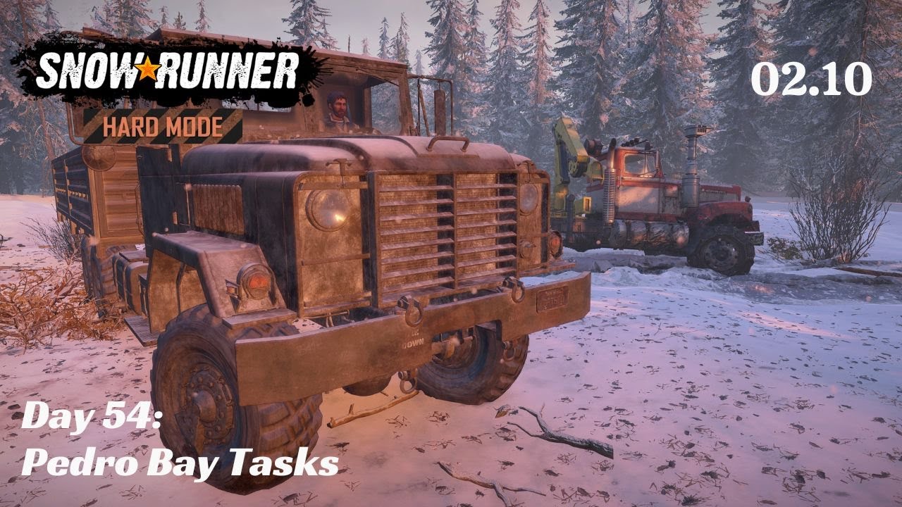 SnowRunner Hard Mode - R02 E10 - Pedro Bay Tasks - YouTube