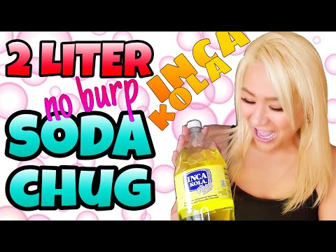 2 LITER SODA CHUG | INCA KOLA NO BURP CHALLENGE | GIRL DRINKS GOLDEN ...