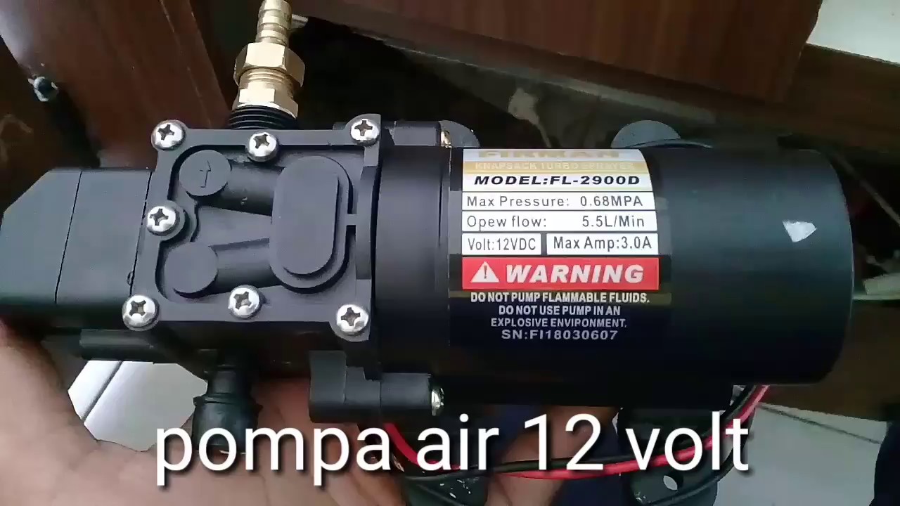 Pompa air 12 volt - YouTube