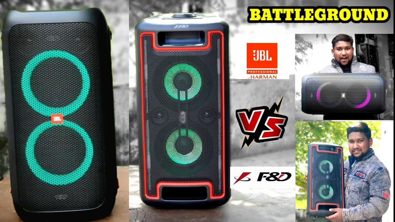 JBL PARTYBOX 100 VS F&D PA938 OUTDOOR BATTLEGROUND SOUND COMPARISON ...