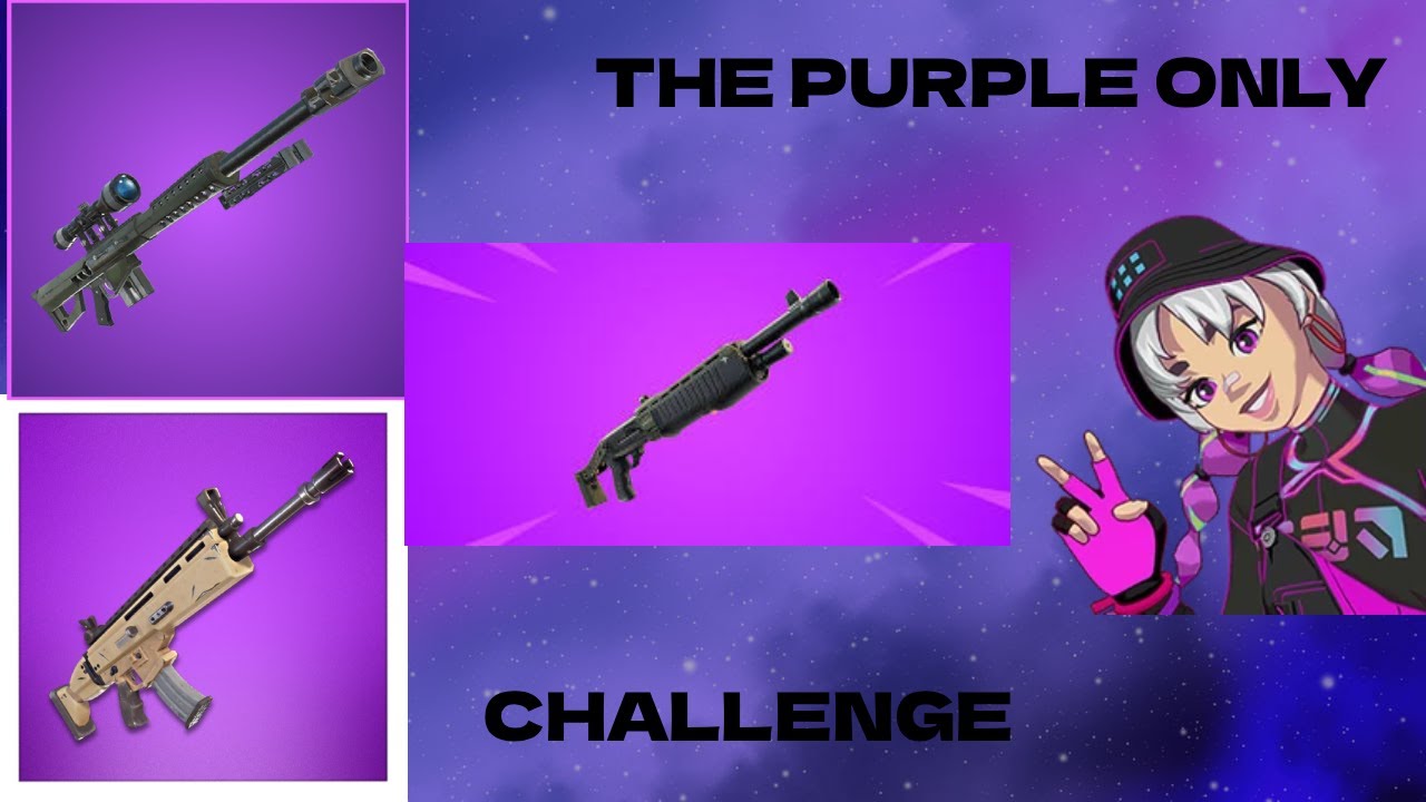 THE PURPLE GUNS ONLY CHALLENGE IN FORTNITE - YouTube