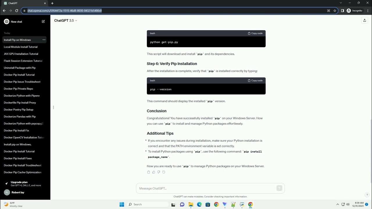 how to install pip in windows server - YouTube