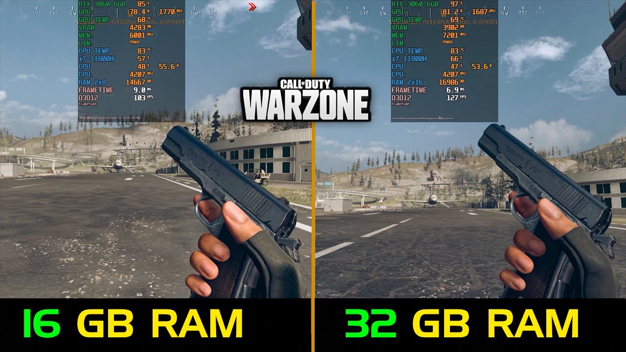 Call of Duty: Warzone 16GB RAM vs 32GB RAM - YouTube