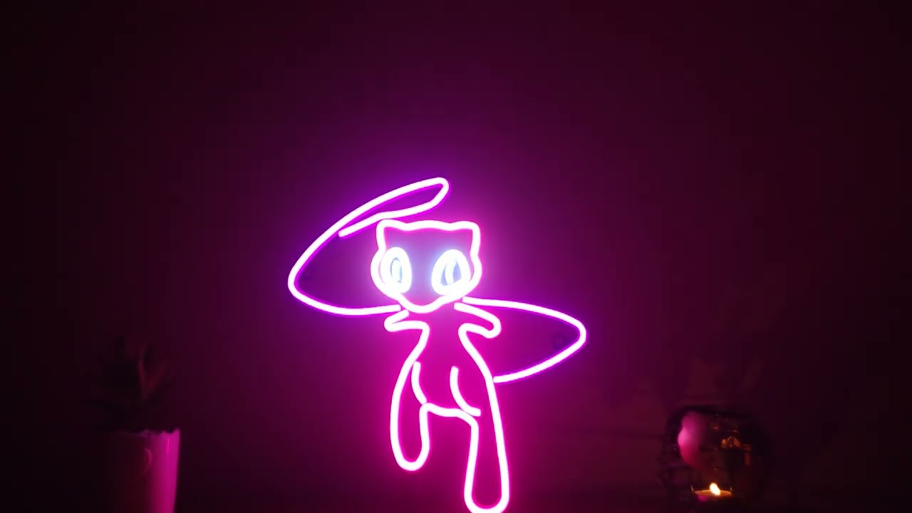 Mew LED Neon sign POKEMON - YouTube