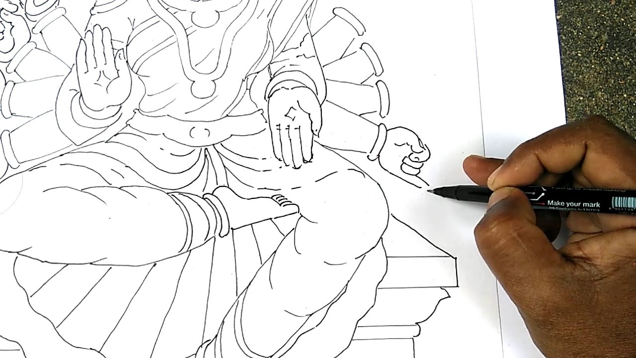 Panjamuga Varagi Amman Drawing | பஞ்சமுக வராகி அம்மன் ஓவியம்@balajarts ...