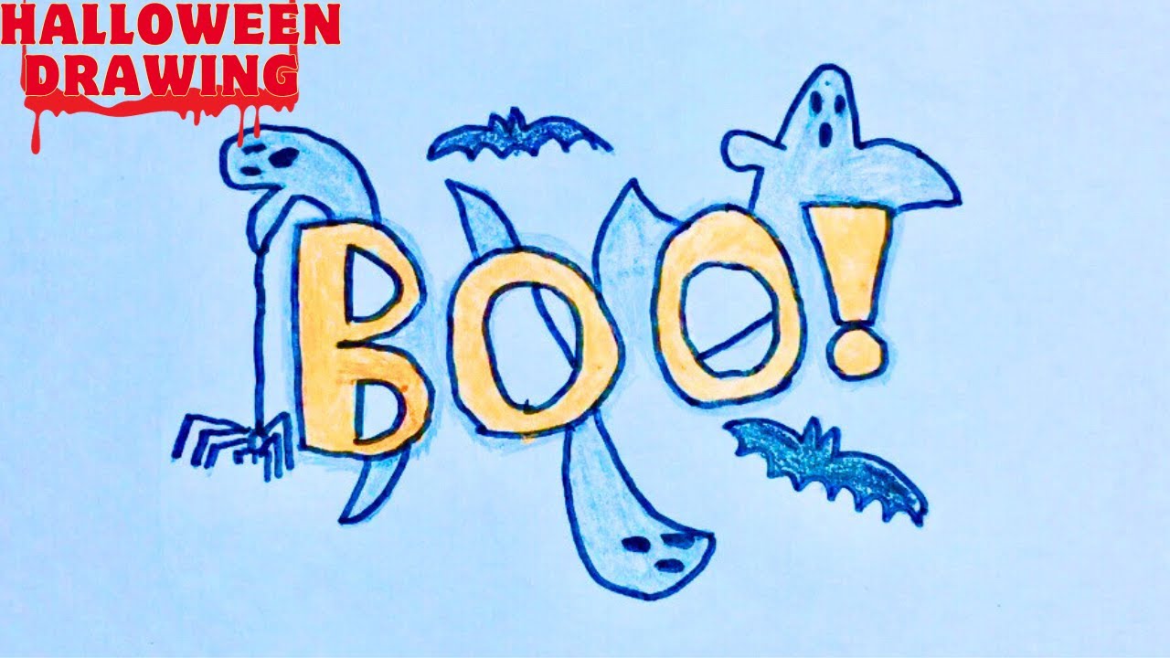 Boo! Sketch for Children ! Fun Halloween Doodle ! Easy Fright Night ...