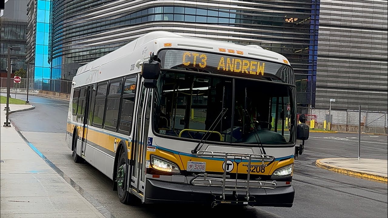 BRAND NEW BUS (MBTA New Flyer XDE40 #3208) Route CT3 - YouTube