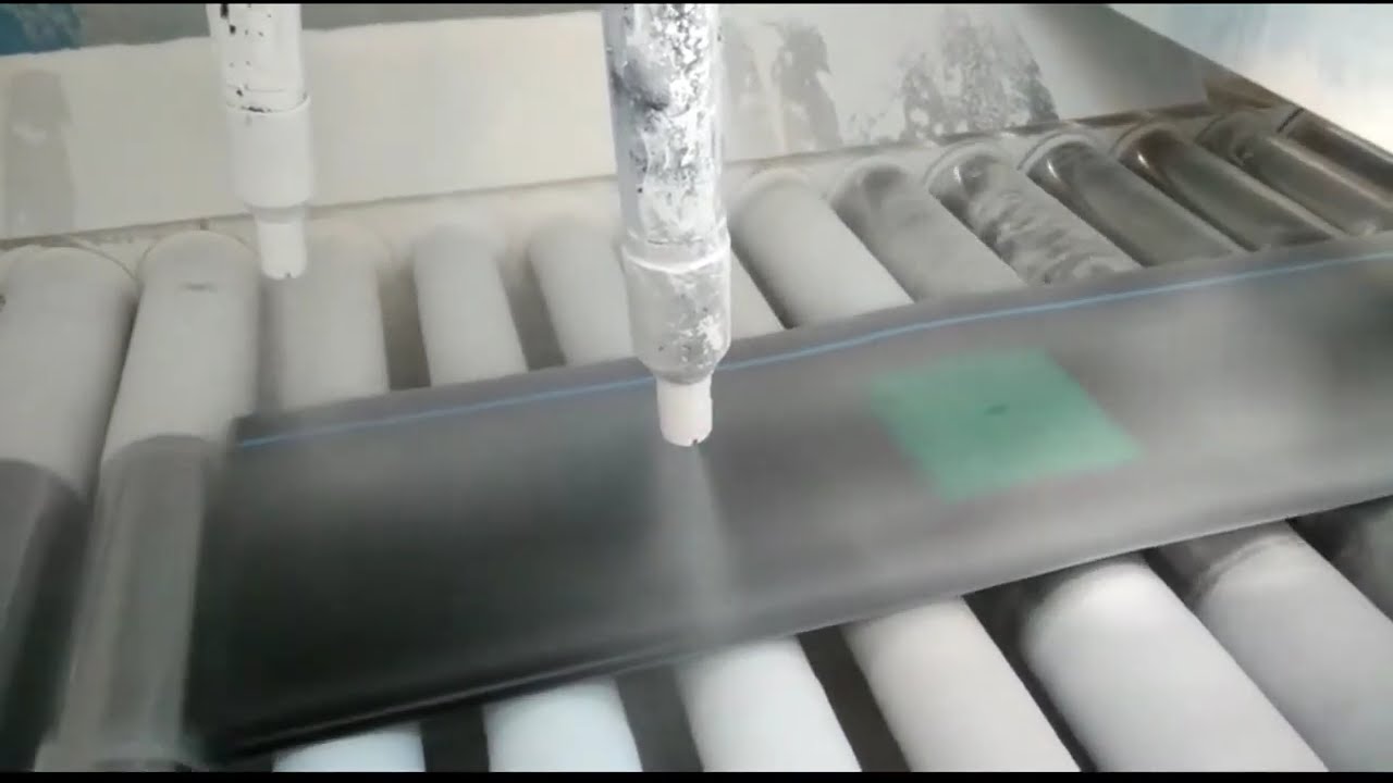 Electrostatic Talc Powder Spray System For Green Rubber Tube. Save ...