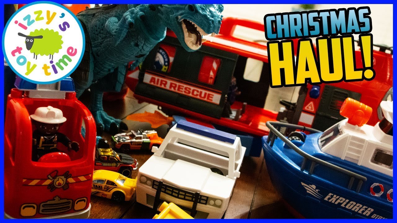 Izzy's Toy Time CHRISTMAS HAUL! Toy cars, toy trains, and...FISH ...