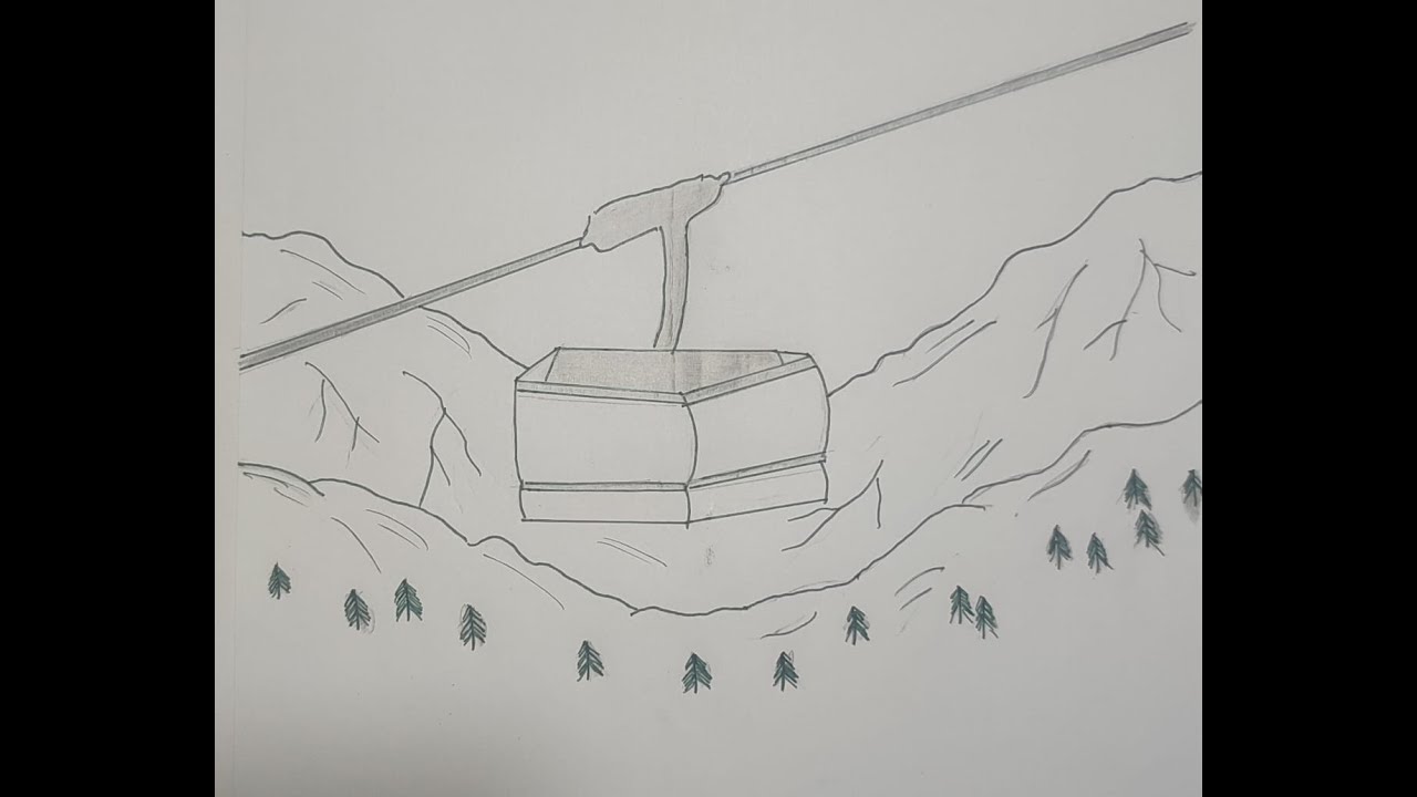 Draw Ski Lift // Learn step by step // for beginners // Learn with ...