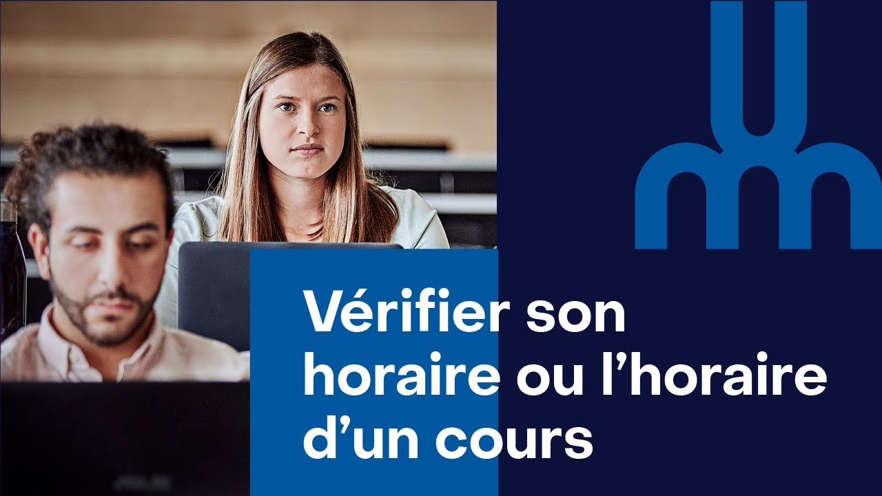 Vérifier son horaire personnel et l'horaire d'un cours - YouTube