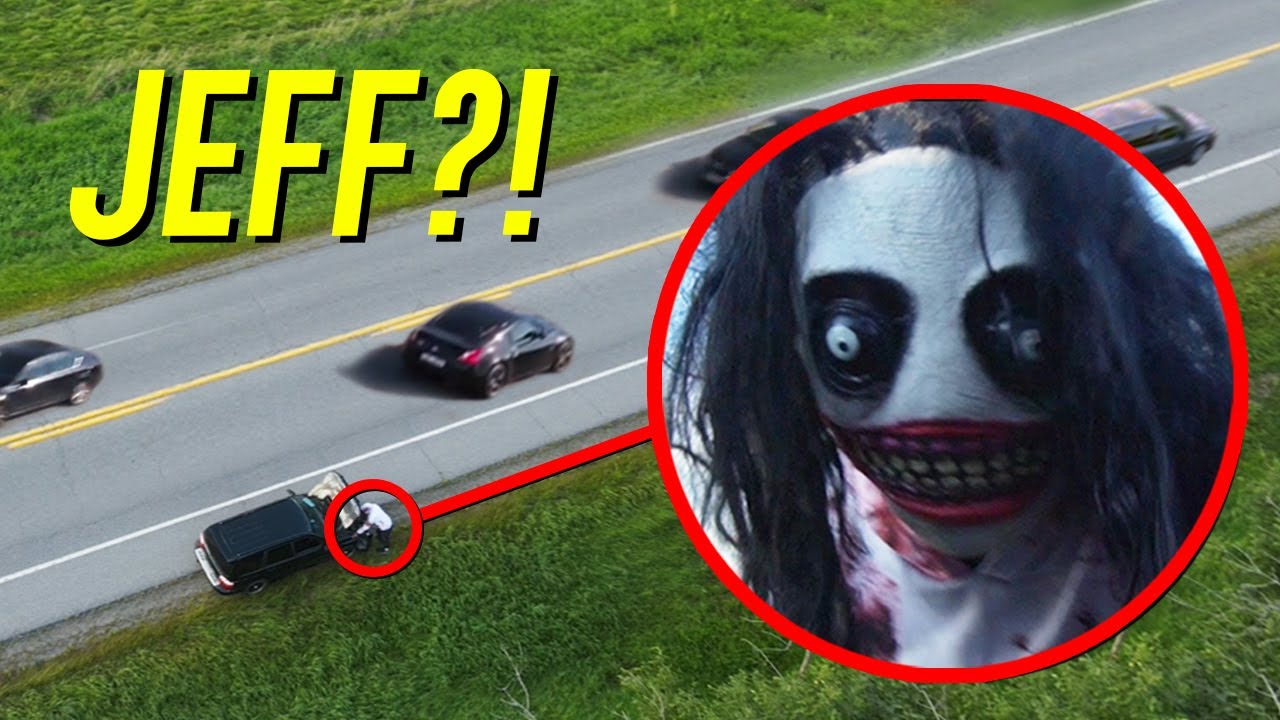 DRONE CATCHES JEFF THE KILLER SETTING UP TRAP FOR VICTIMS AT FARM!! (SCARY) - YouTube