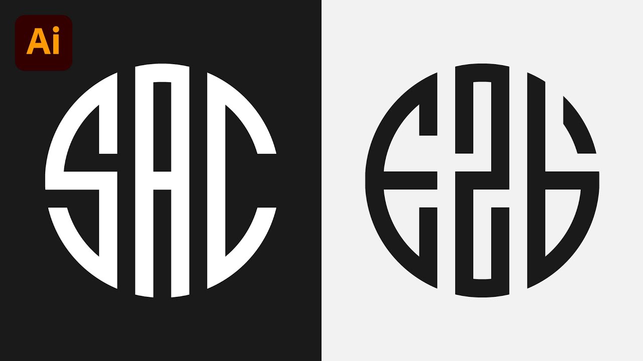 Circle Letter Logo Design In Illustrator | Adobe Illustrator Tutorial ...