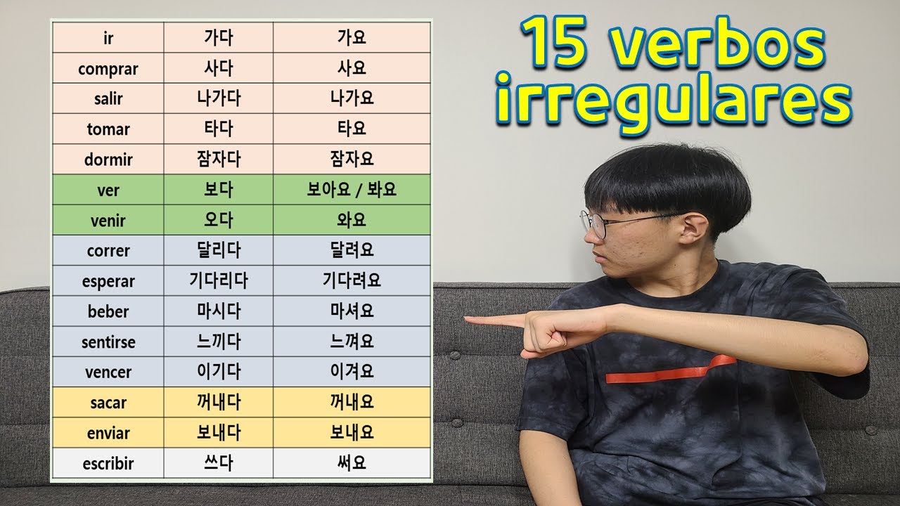 15 verbos irregulares en coreano / Formar oraciones en coreano - YouTube