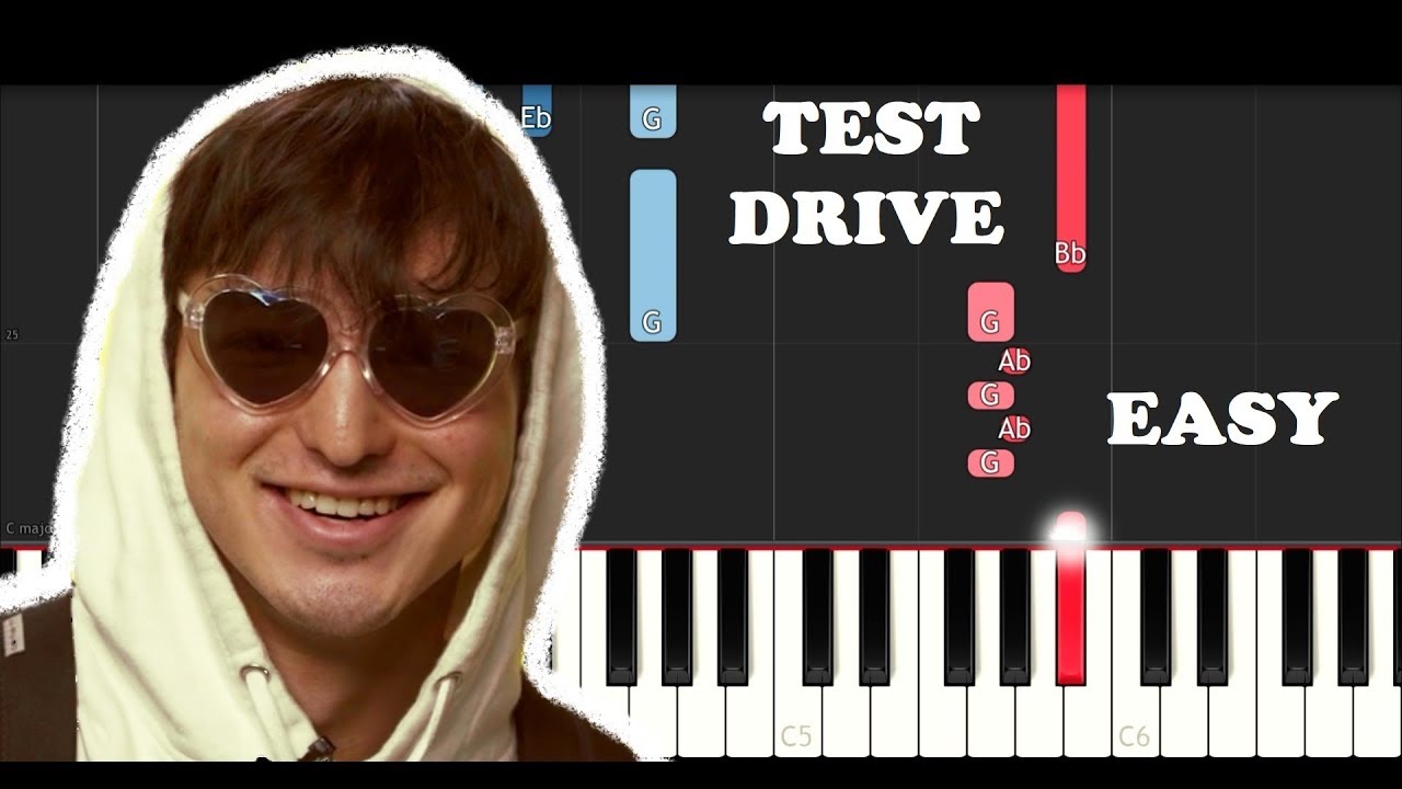Joji - Test Drive (SLOW EASY PIANO TUTORIAL) - YouTube