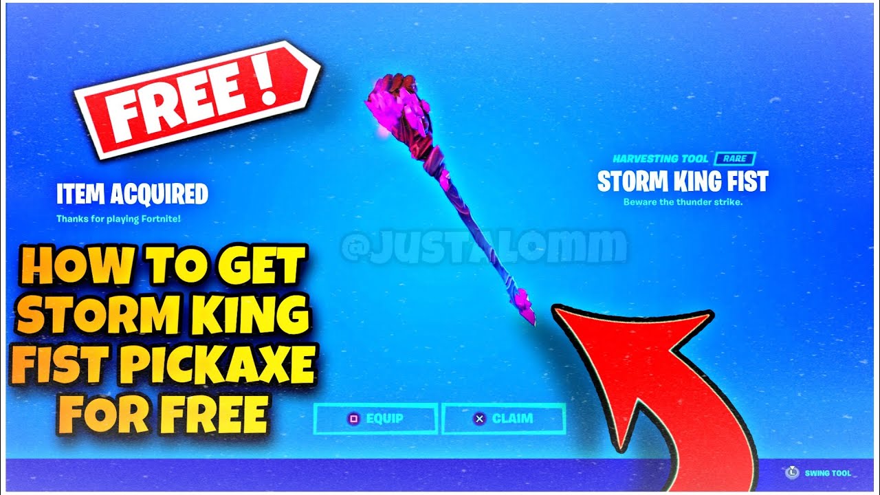 *GLITCH* HOW TO GET STORM KING FIST PICKAXE FOR FREE ON FORTNITE ...