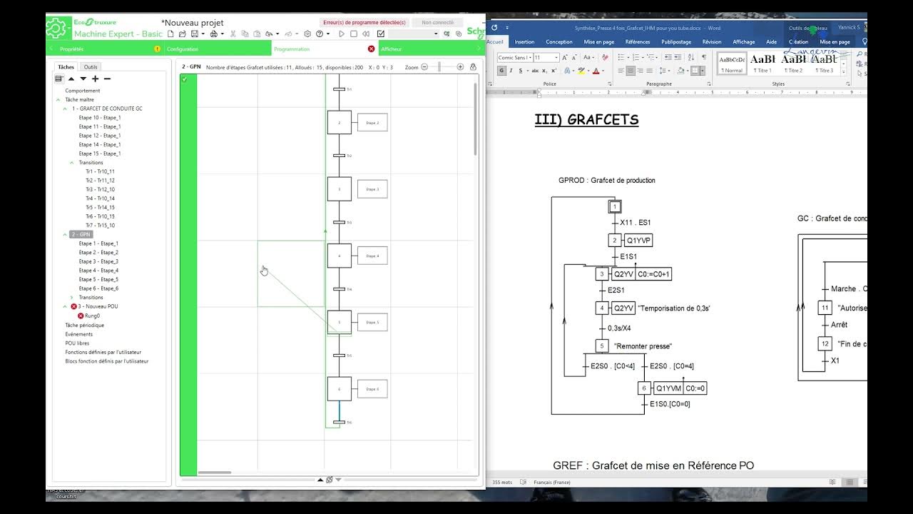 004 Programmation de la structure des grafcets (Tutoriel Machine Expert Basic) - YouTube