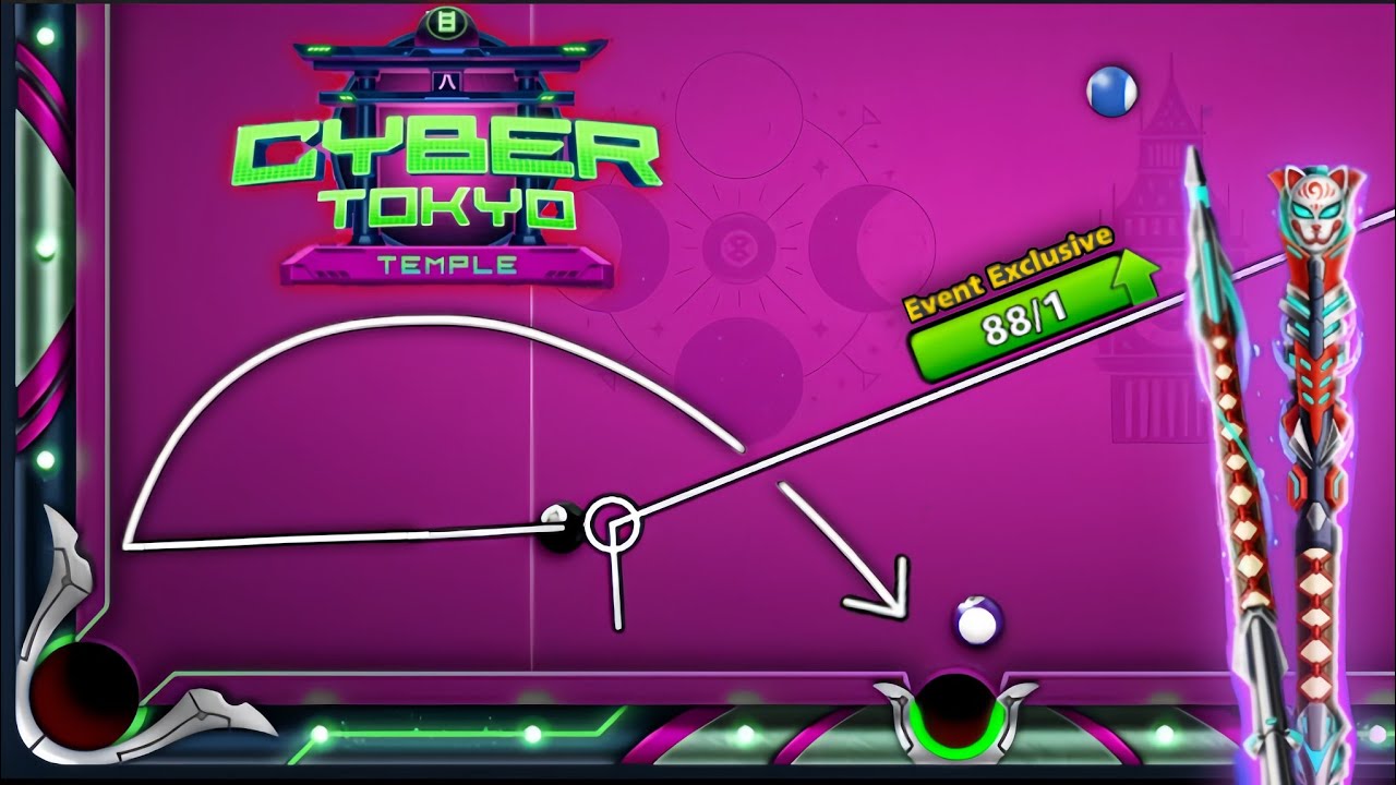8 ball pool - CYBER TOKYO CUE 90 🙀pieces - UNBELIEVABLE TRICK SHOT ...