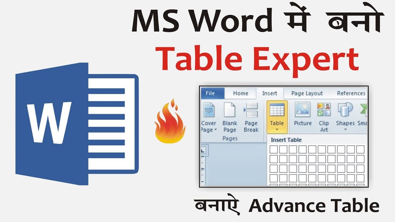 COMPUTER CLASSES MS WORD TABLE PART2 - YouTube