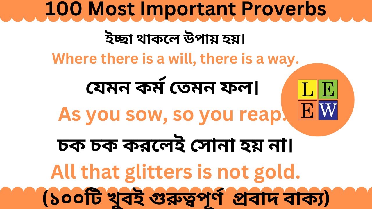 100 Most Important Proverbs For Daily Use English Conversation ...