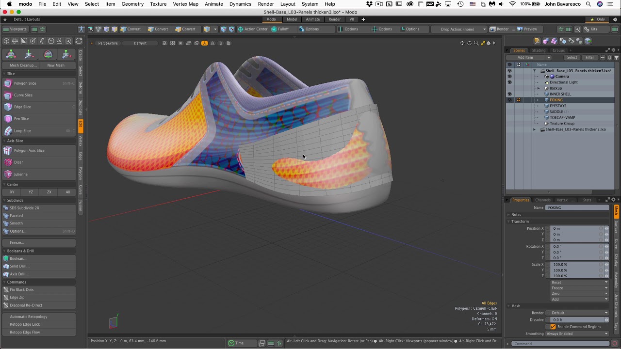 Modo Footwear Design - Lesson 3: 15. Thickening the Foxing - YouTube