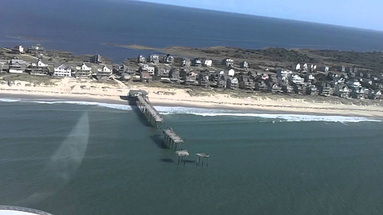 Frisco Pier Damage from Hurricane Irene - Aerial View - YouTube