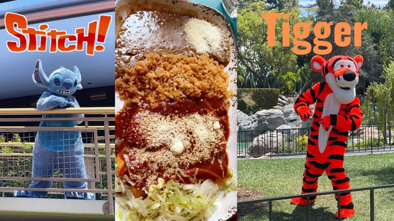 Tigger and Stitch character meet Disneyland - Bus Ride Down Main Street ...