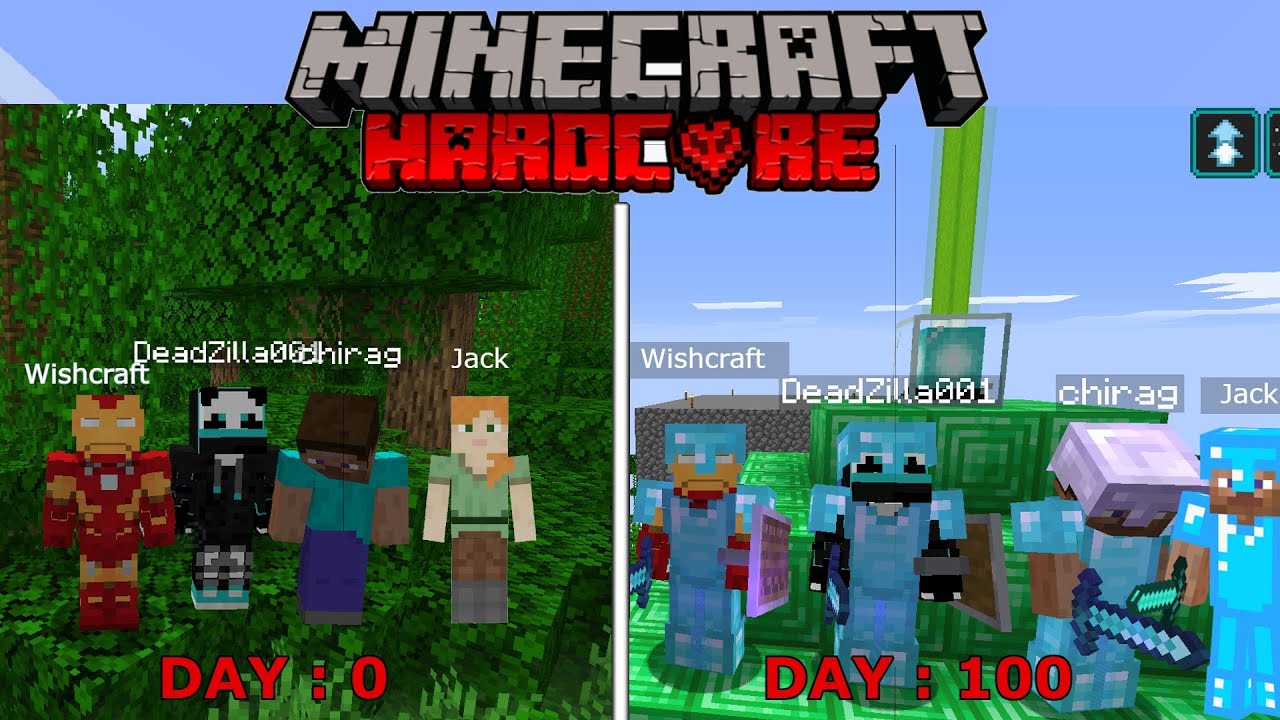 I Survived 100 days in Hardcore Minecraft with @Deadzilla gamer in ...