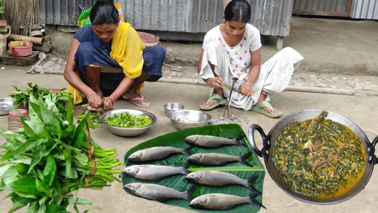 Totally New Style Small ROHU FISH cooking with FRESH KALMISHAK recipe ...