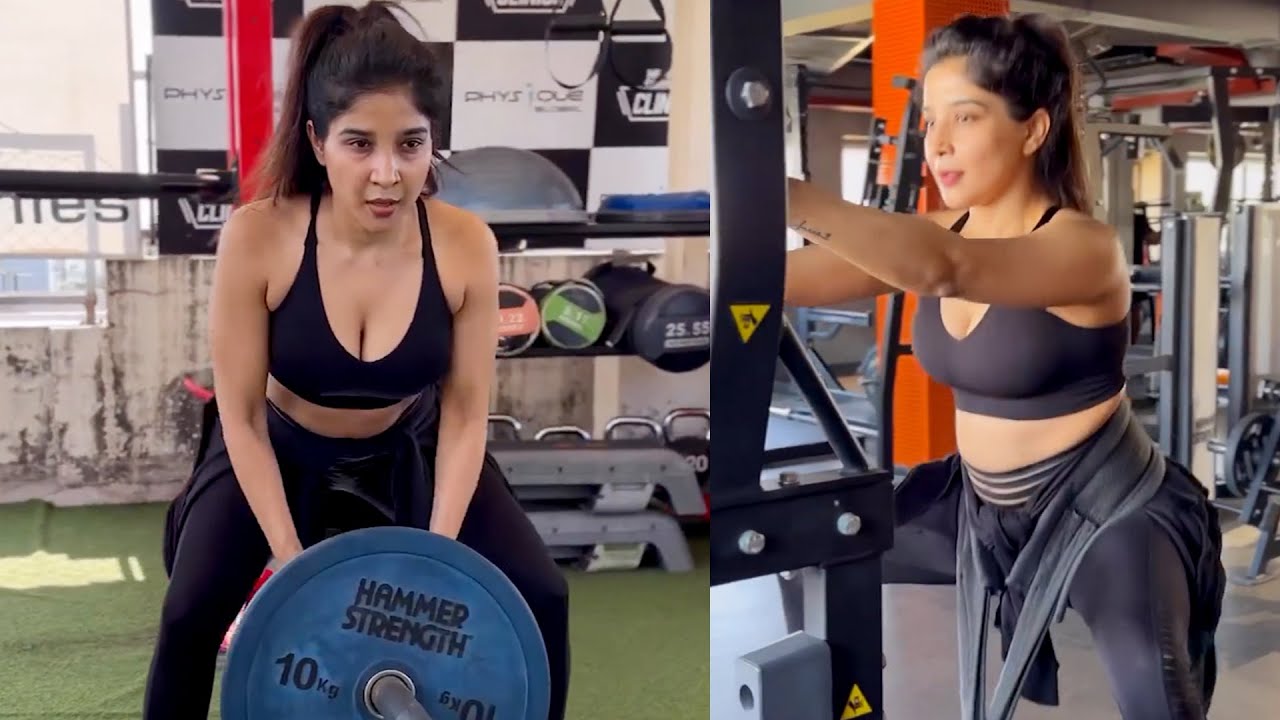 Actress Sakshi Agarwal Gym Workout Visuals | Actress Sakshi Agarwal Visuals Gym Workout Videos ...