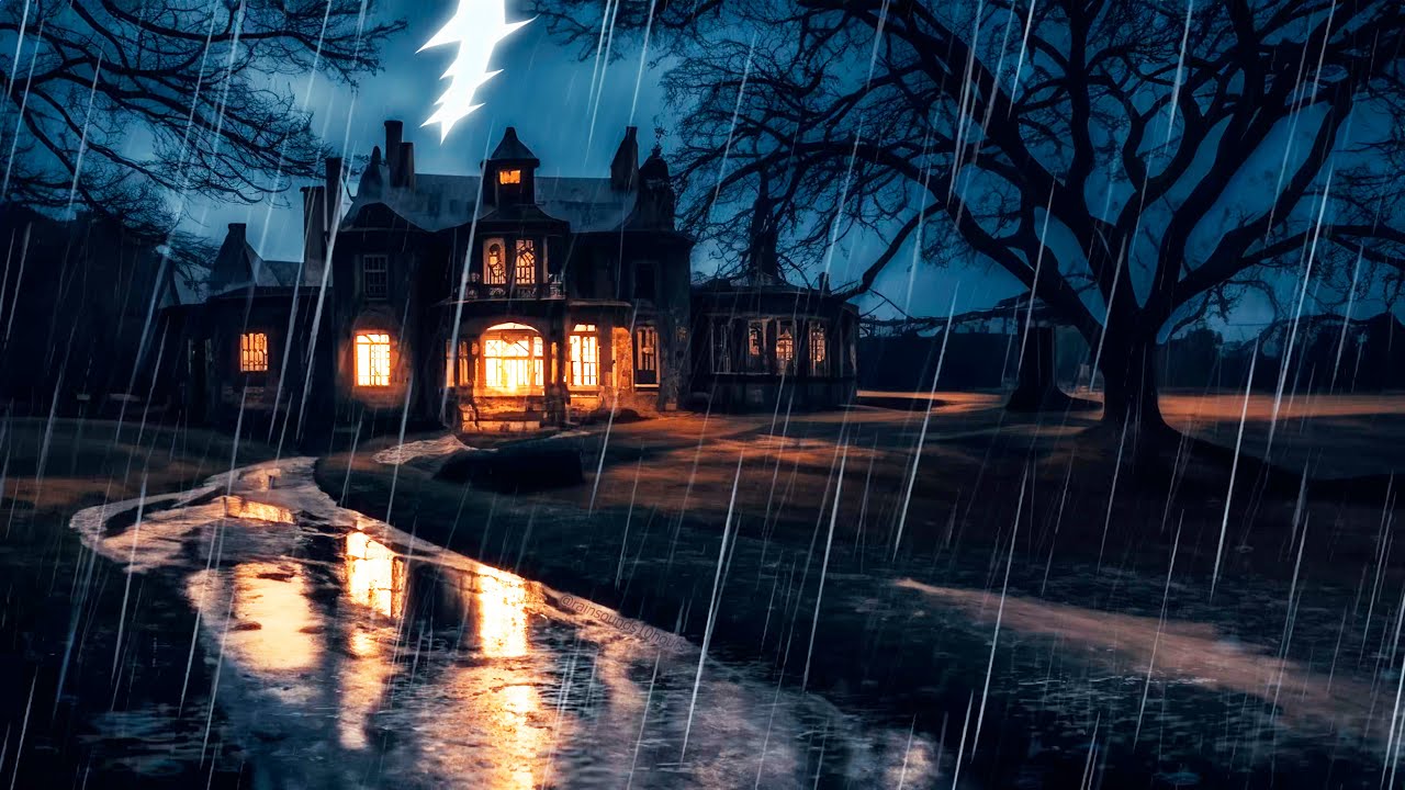 🌧️⚡ Fall Asleep in Under 3 Minutes Serenity: 10-Hour Rain, Thunder, and ...