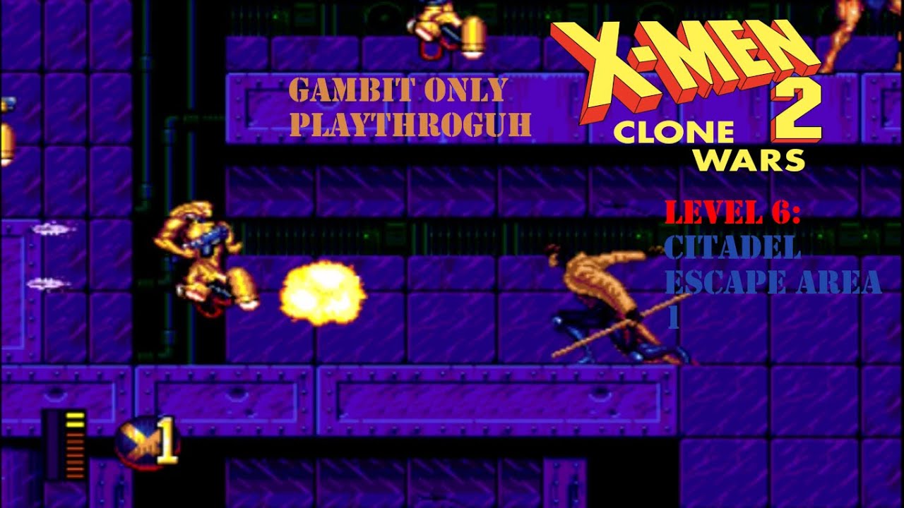 X-Men 2 Clone Wars Gambit Only Playthrough Level 6: Citadel Escape Area ...
