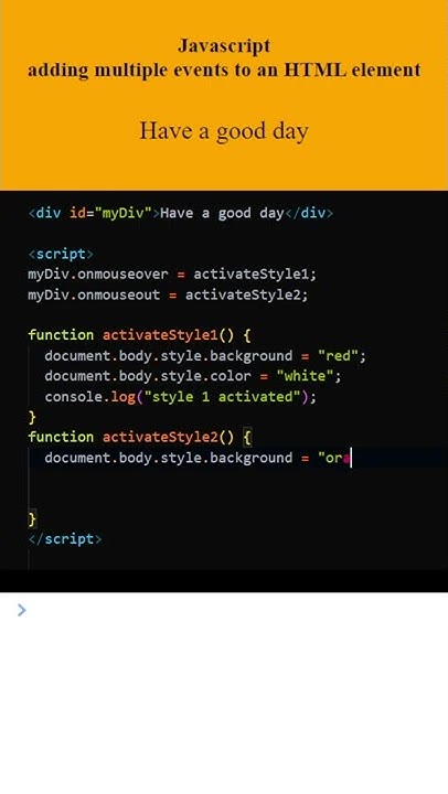 Javascript, adding multiple events to an HTML element - YouTube