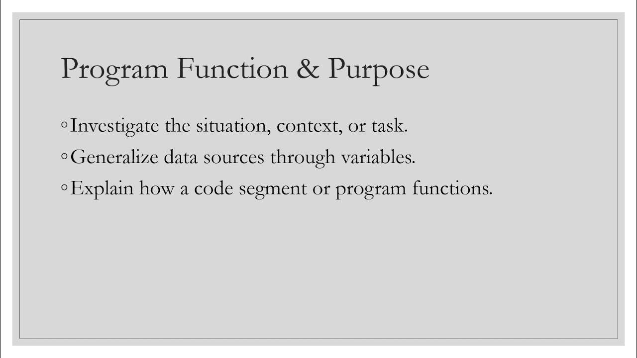 CHS AP CSP Big Idea Lecture 1: Creative Development - YouTube