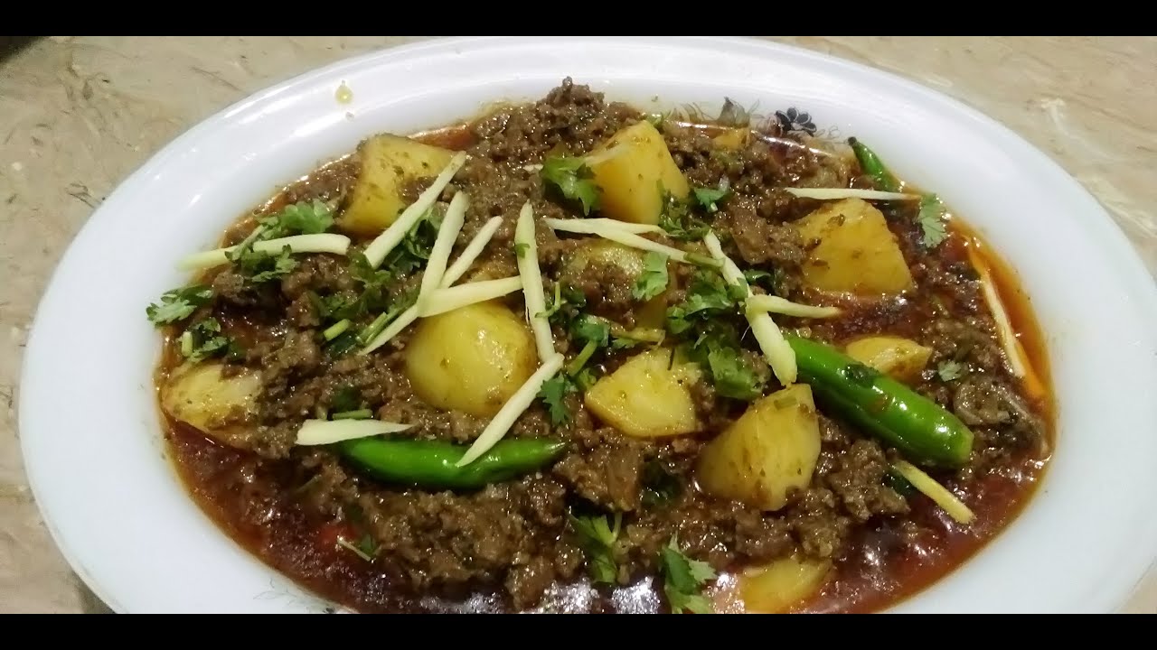 Alu keema recipe - Dhaba style Alu keema recipe - kitchen with Mehak ...