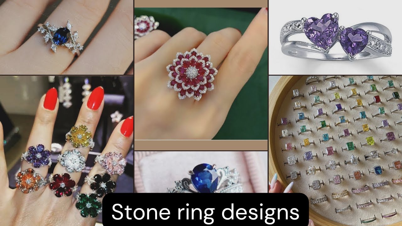 Stone ring design for girls//stone ring design// stone ring design for ...