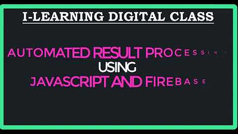 Student Result Processing system using Javascript and firebase - YouTube