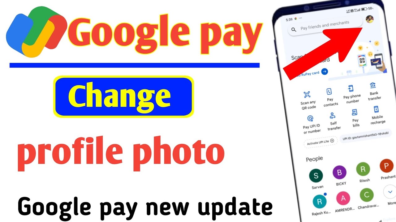Google pay profile photo change || google pay ka profile photo kaise ...