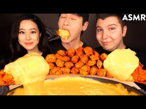 ASMR CHICKEN WINGS & STRETCHY CHEESE with STEPHANIE SOO & NIKOCADO AVOCADO (No Talking)