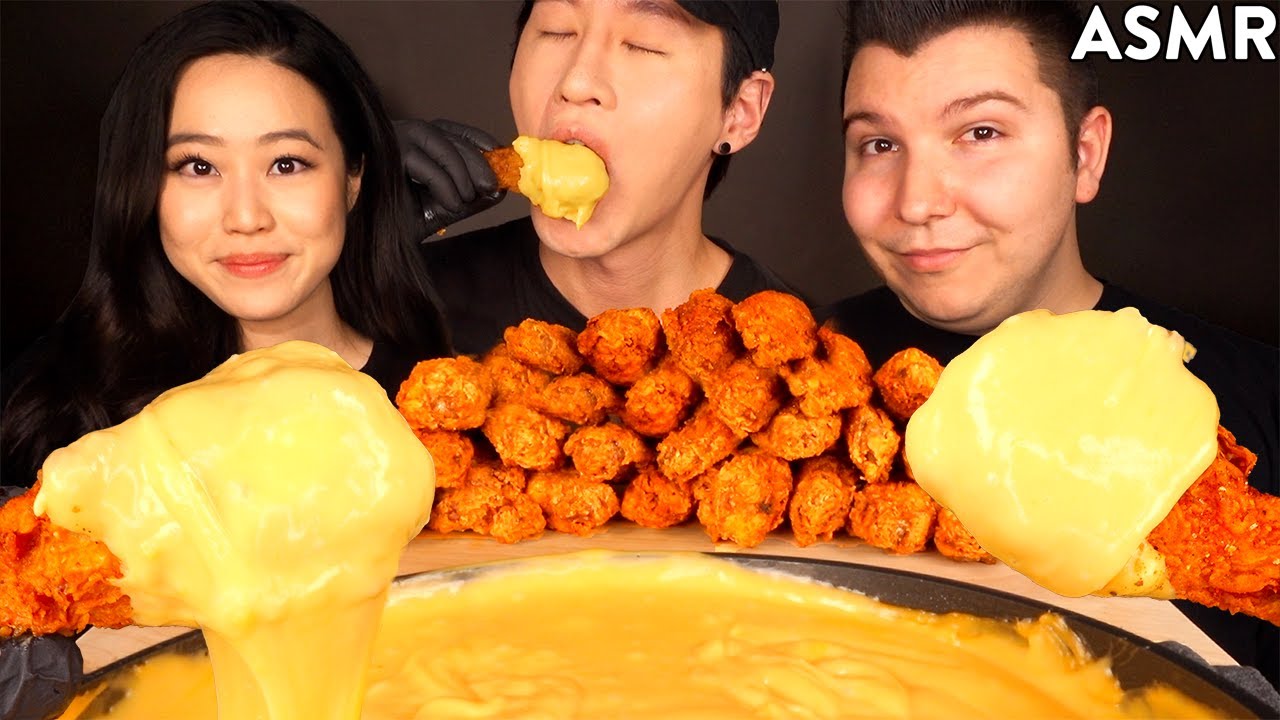 ASMR CHICKEN WINGS & STRETCHY CHEESE with STEPHANIE SOO & NIKOCADO ...