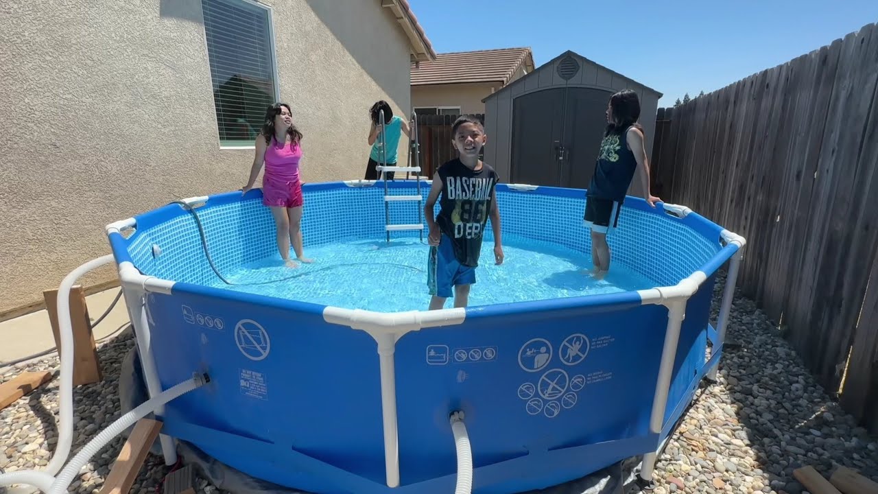 After setting up the pool | First day of summer #familyvlog - YouTube