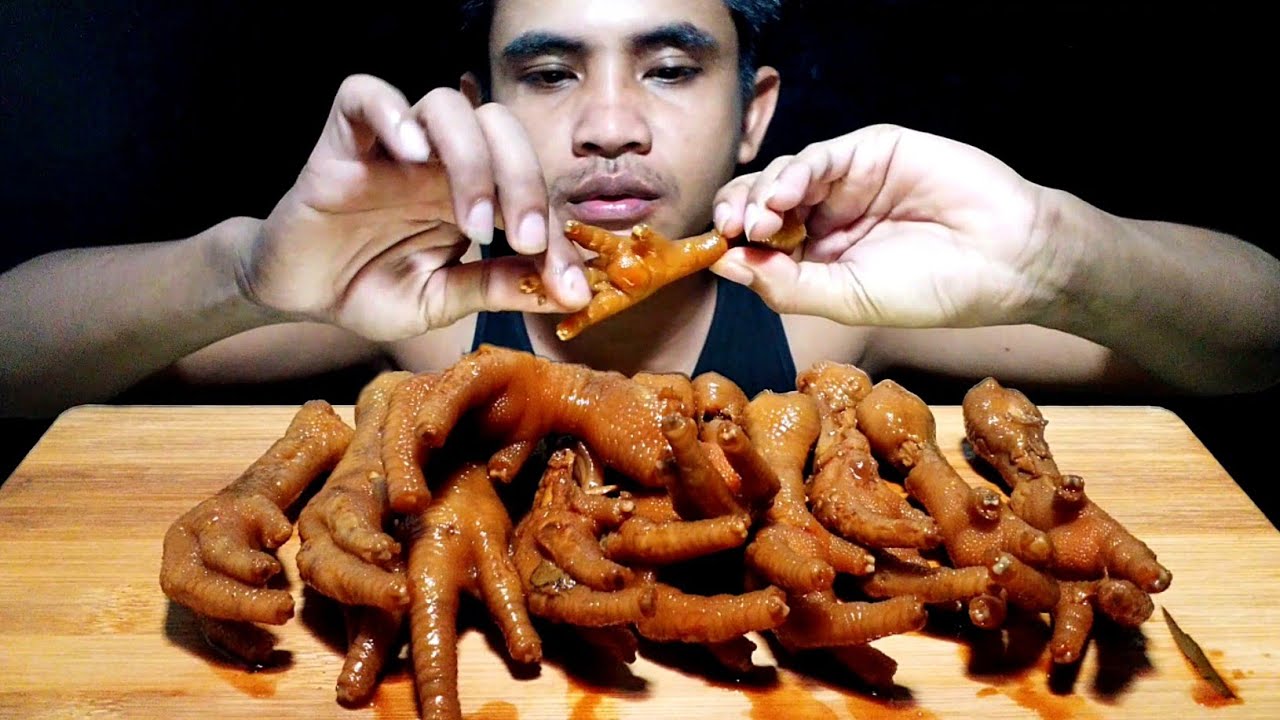 Eating Chicken Feet Mukbang, Eating Show Chicken Feet Spicy Recipe ...