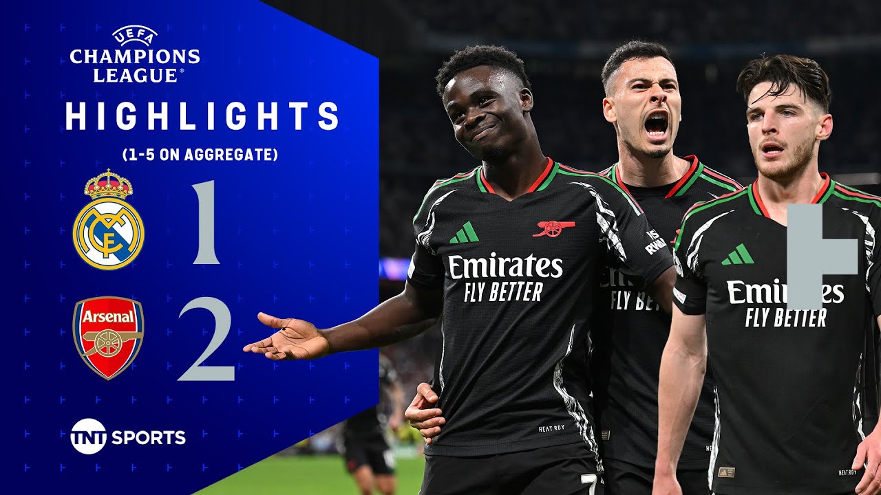 Arsenal Into The UCL Semis ️ | Real Madrid 1-2 Arsenal (1-5 AGG) | UEFA Champions League ...